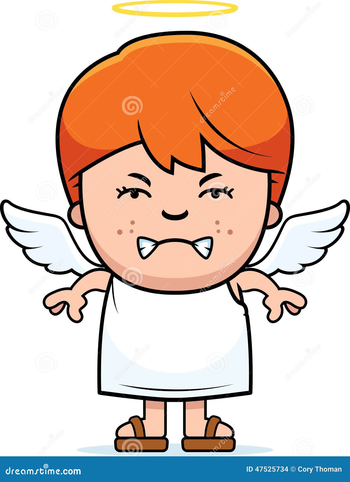 Angry Boy Angel stock vector. Illustration of angry, clipart - 47525734