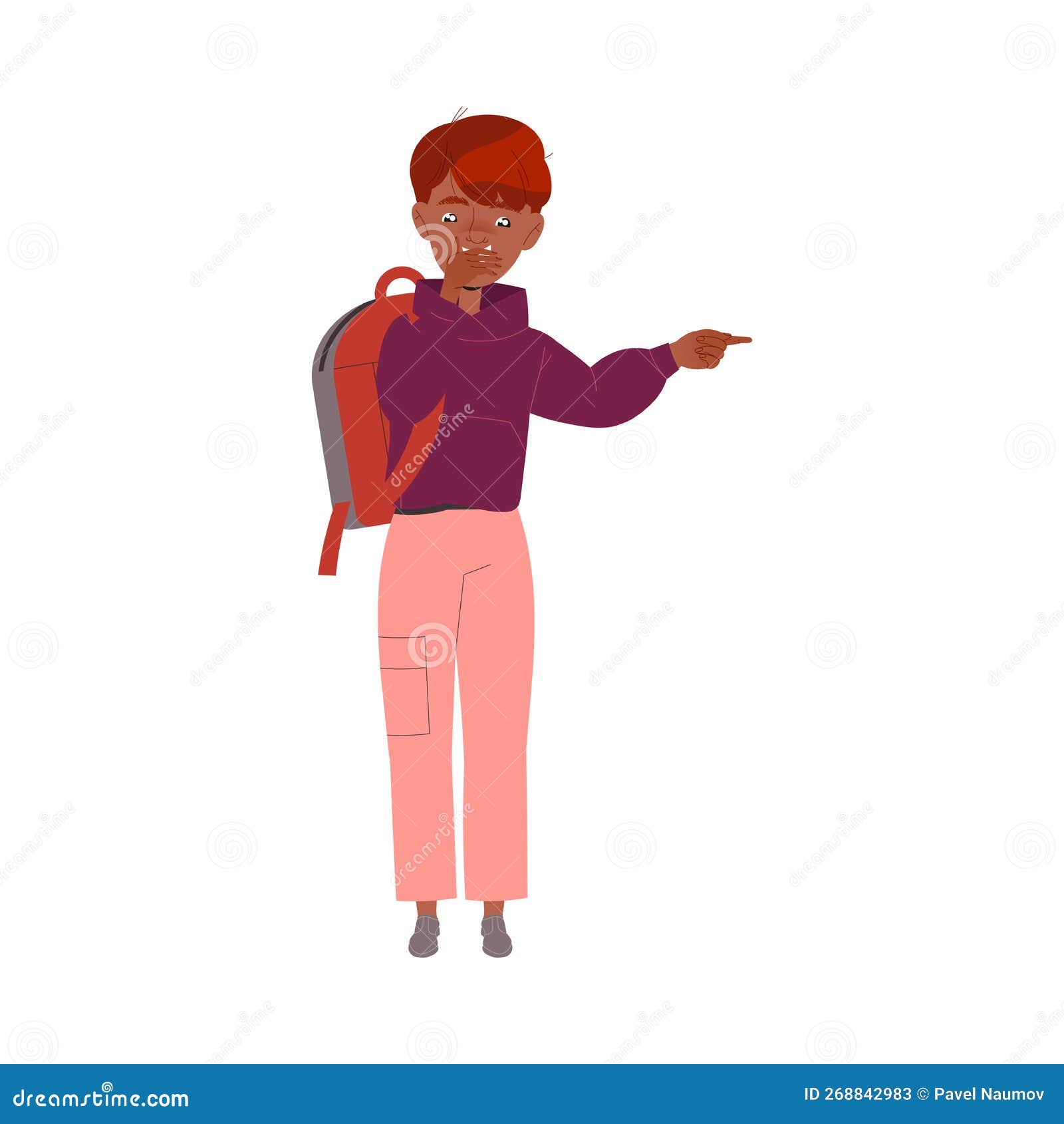 Angry Boy Bullying Somebody and Finger Pointing Abusing the Weak Vector ...