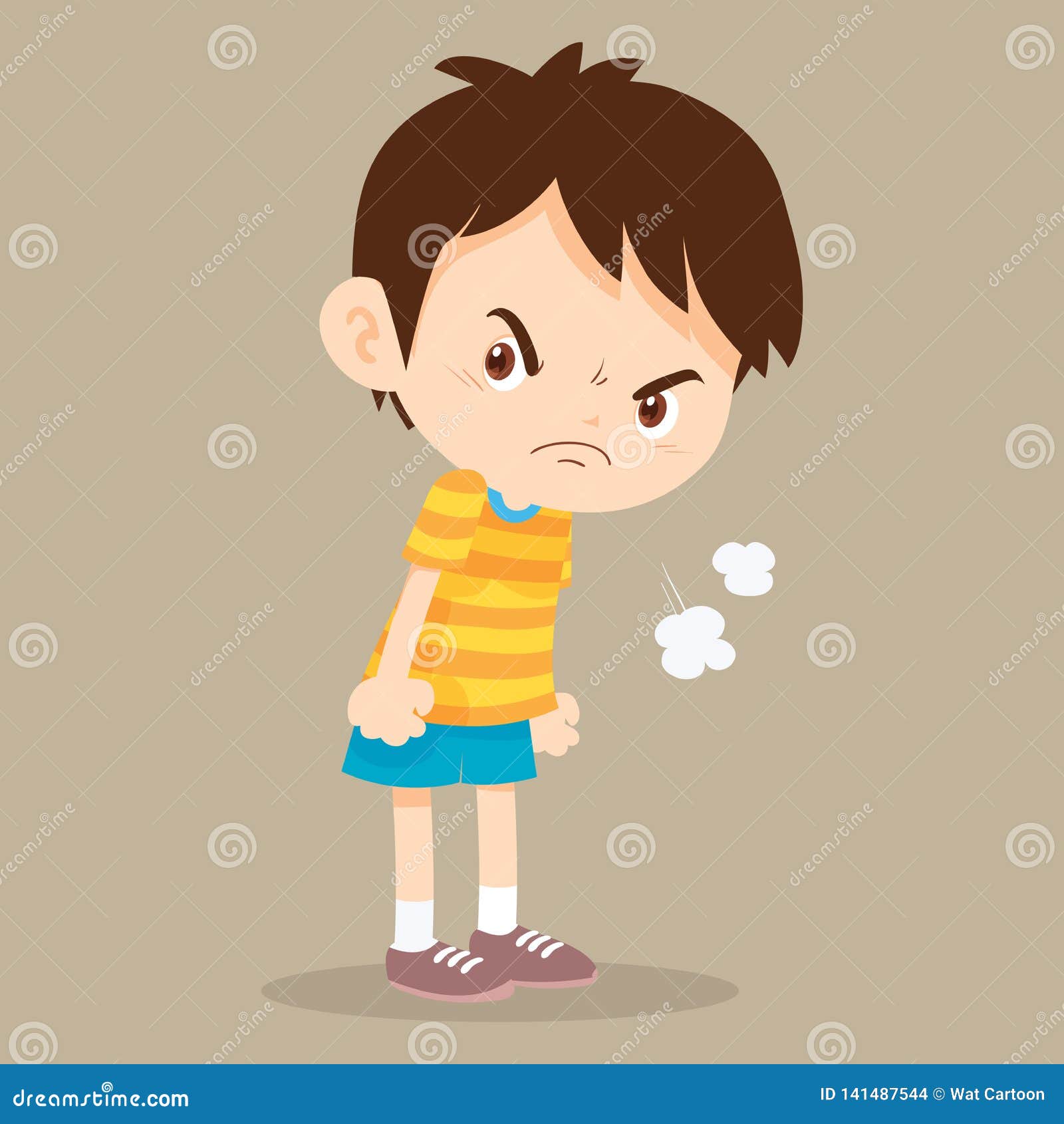 Angry Boy Disgruntled Look on Face Stock Vector - Illustration of ...