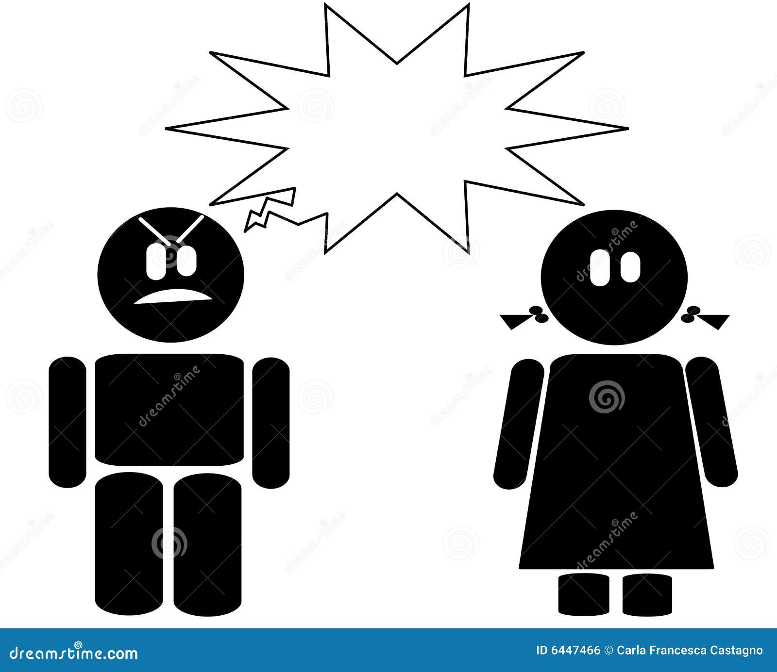 Angry boy and girl icon stock vector. Illustration of tiff - 6447466