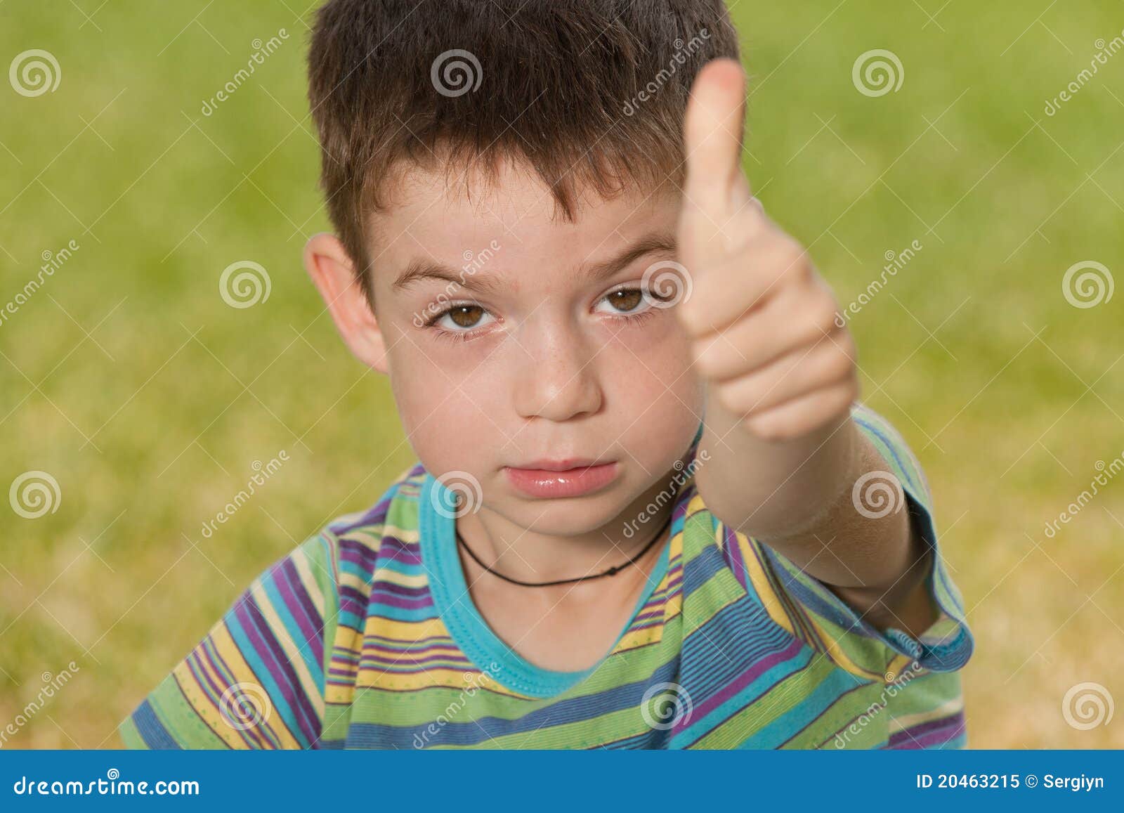 Angry Boy with His Thumb Up Stock Image - Image of childhood, thumb ...
