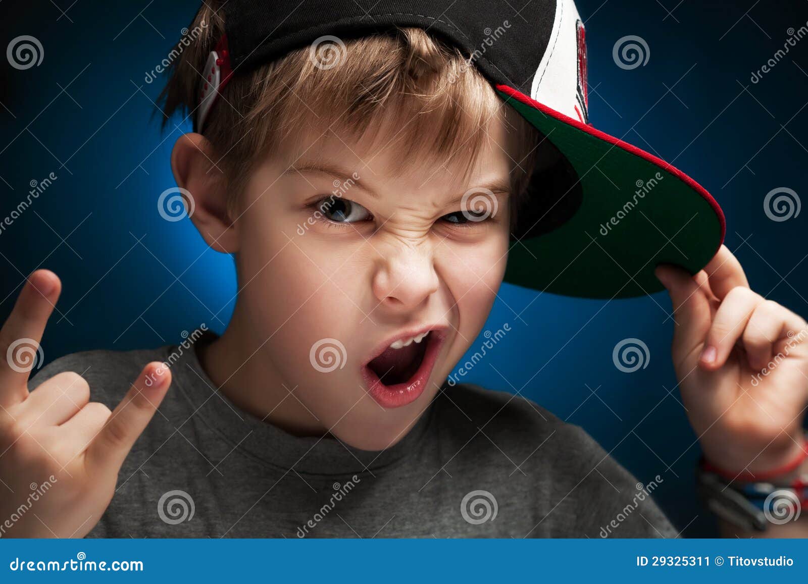 Angry Boy Rapper is Posing a Face Stock Image - Image of portrait ...