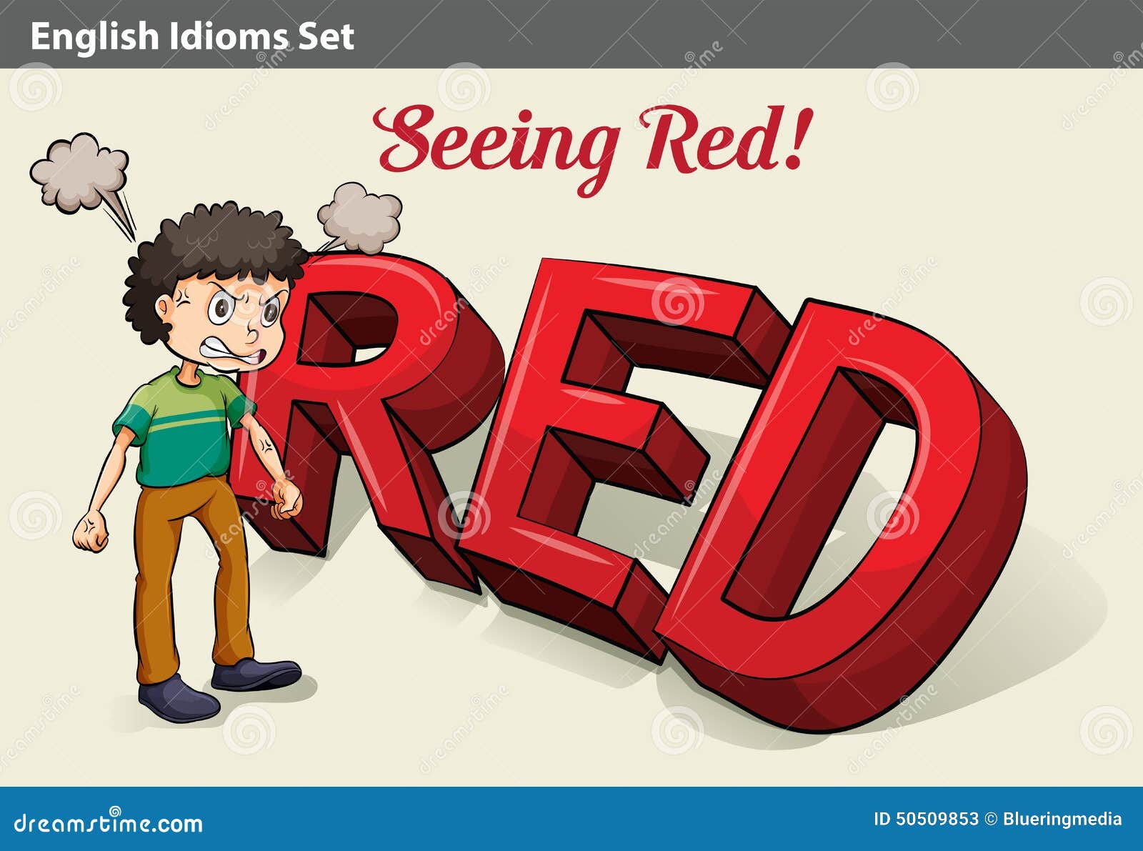 An angry boy seeing red stock vector. Illustration of english - 50509853