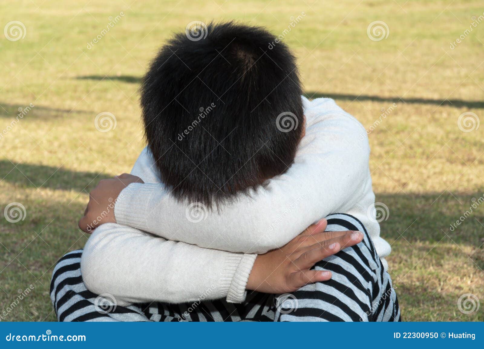 Angry Boy Sitting on the Grass Stock Photo - Image of post, kinder ...
