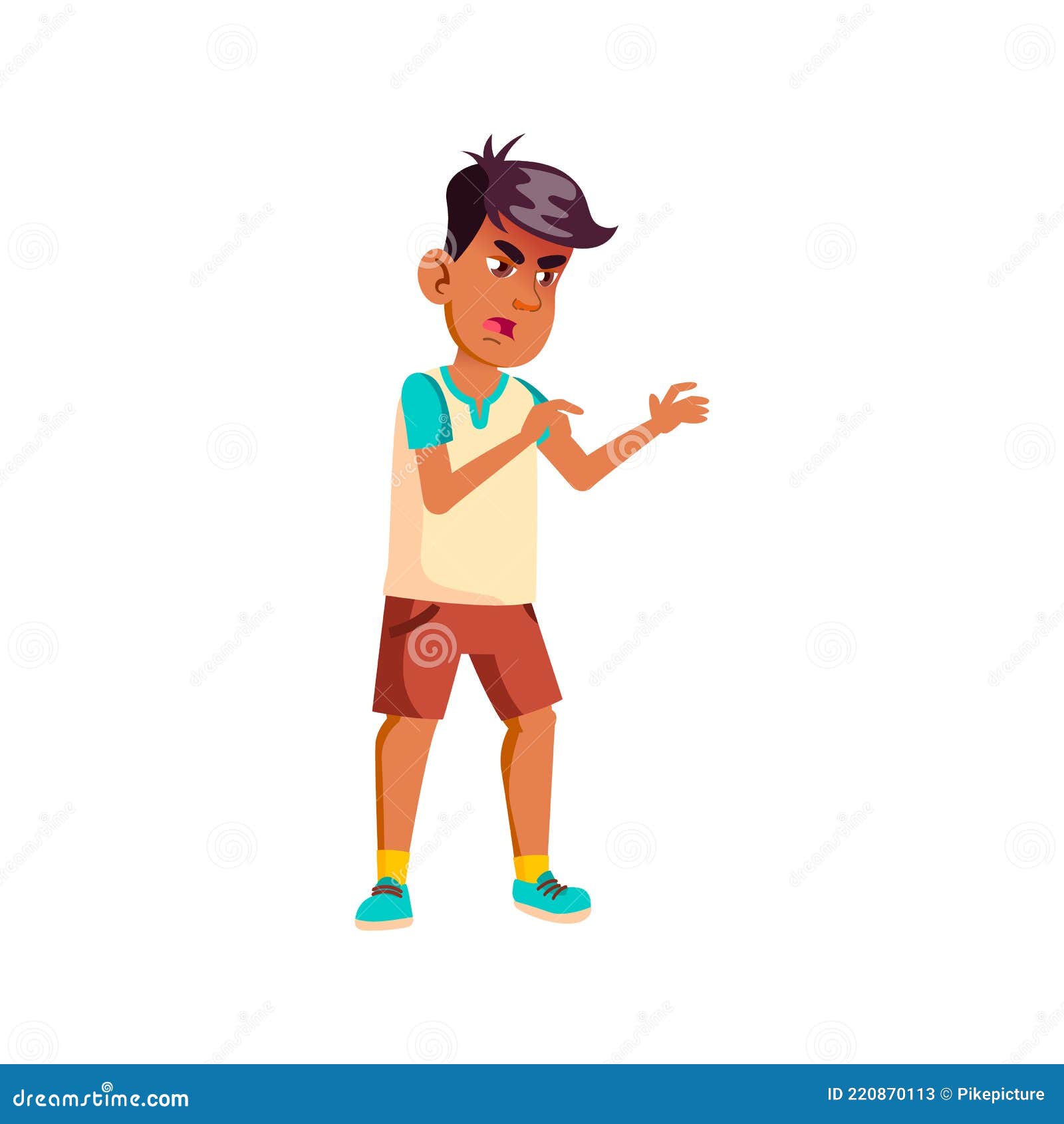 Angry Boy Threatening Cartoon Vector Stock Vector - Illustration of ...