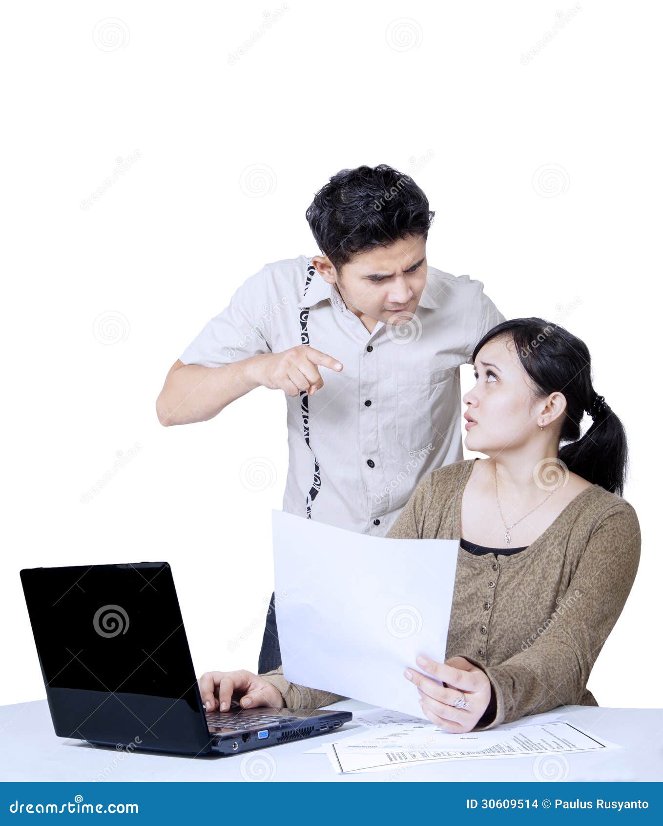 Angry Boyfriend Pointing - Isolated Stock Photo - Image of couple ...