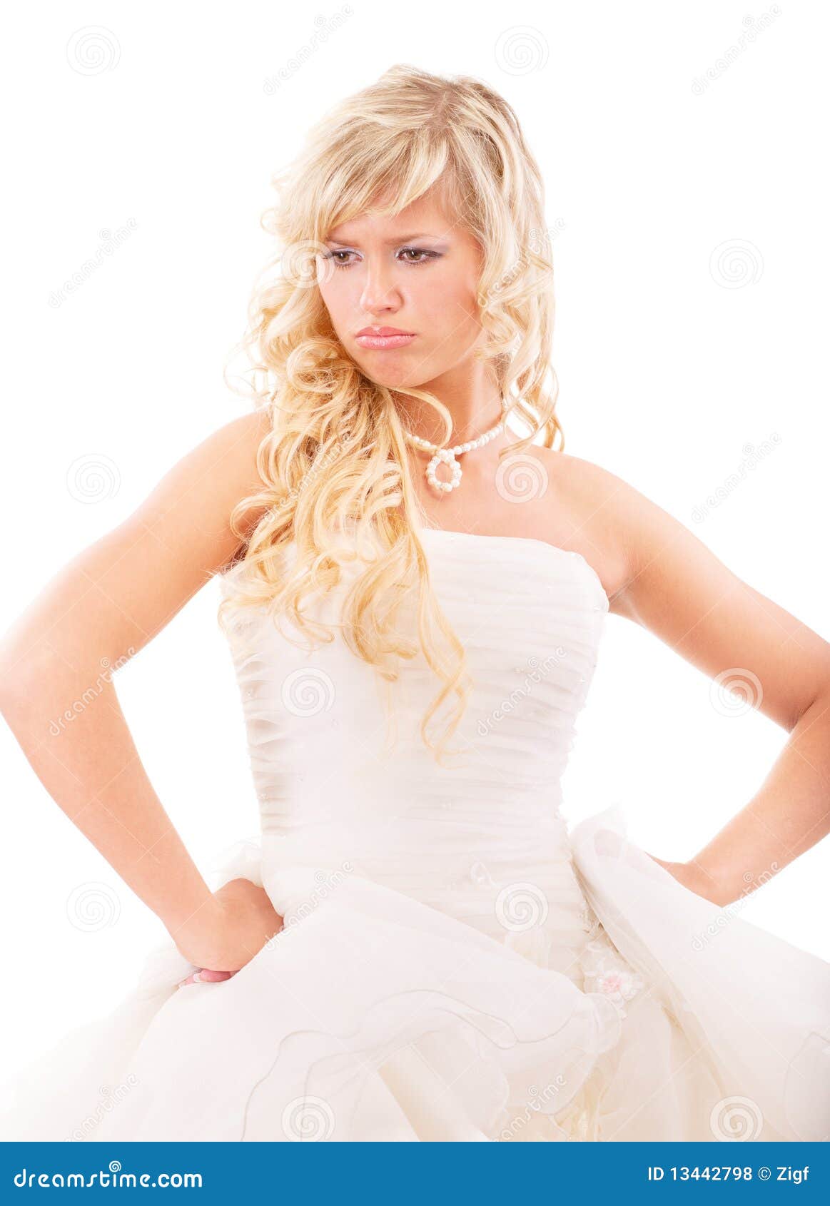 Angry Bride in Expectation of Groom Stock Photo - Image of adult ...