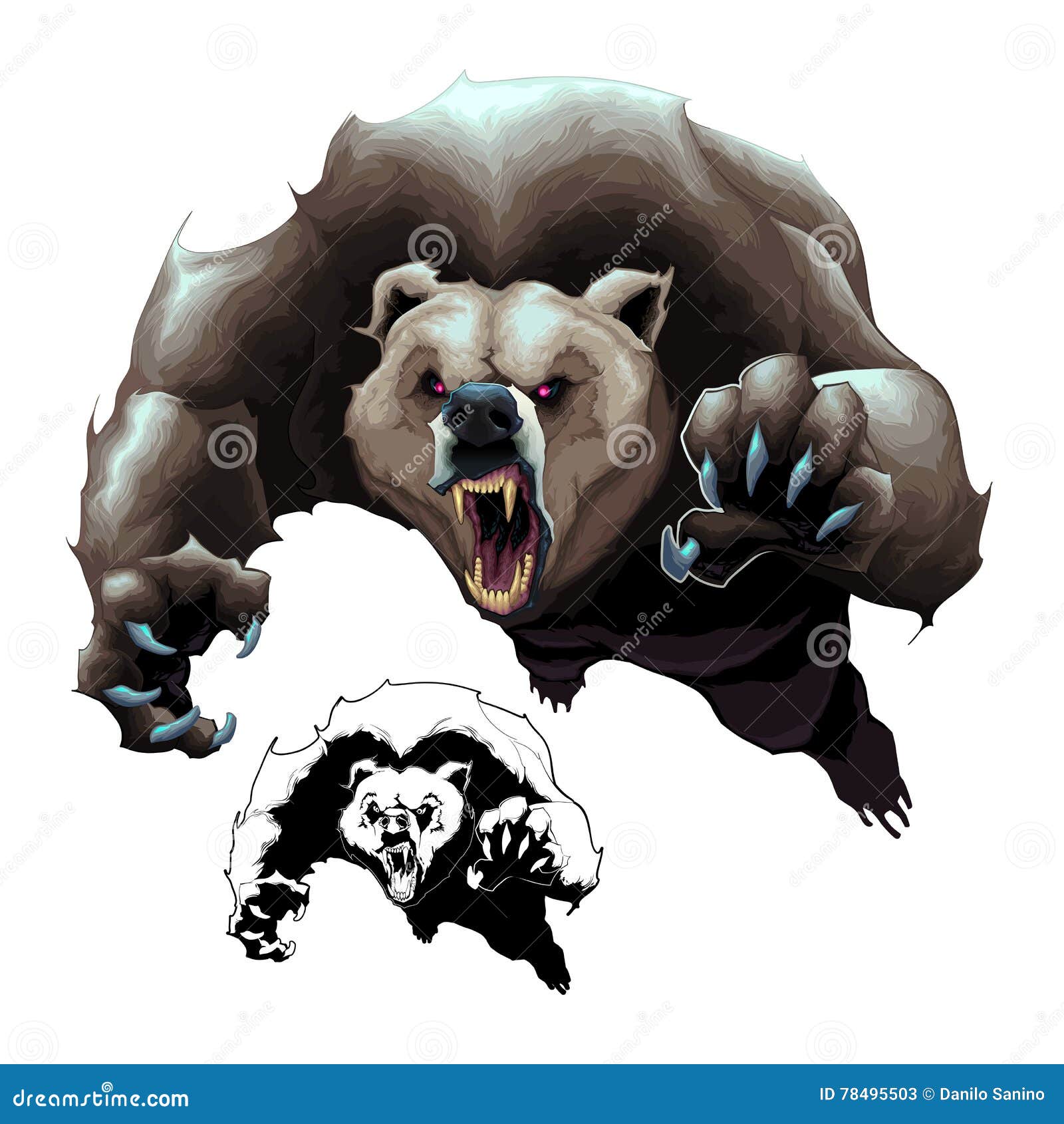 Angry Brown Bear Cartoon Vector | CartoonDealer.com #51914371