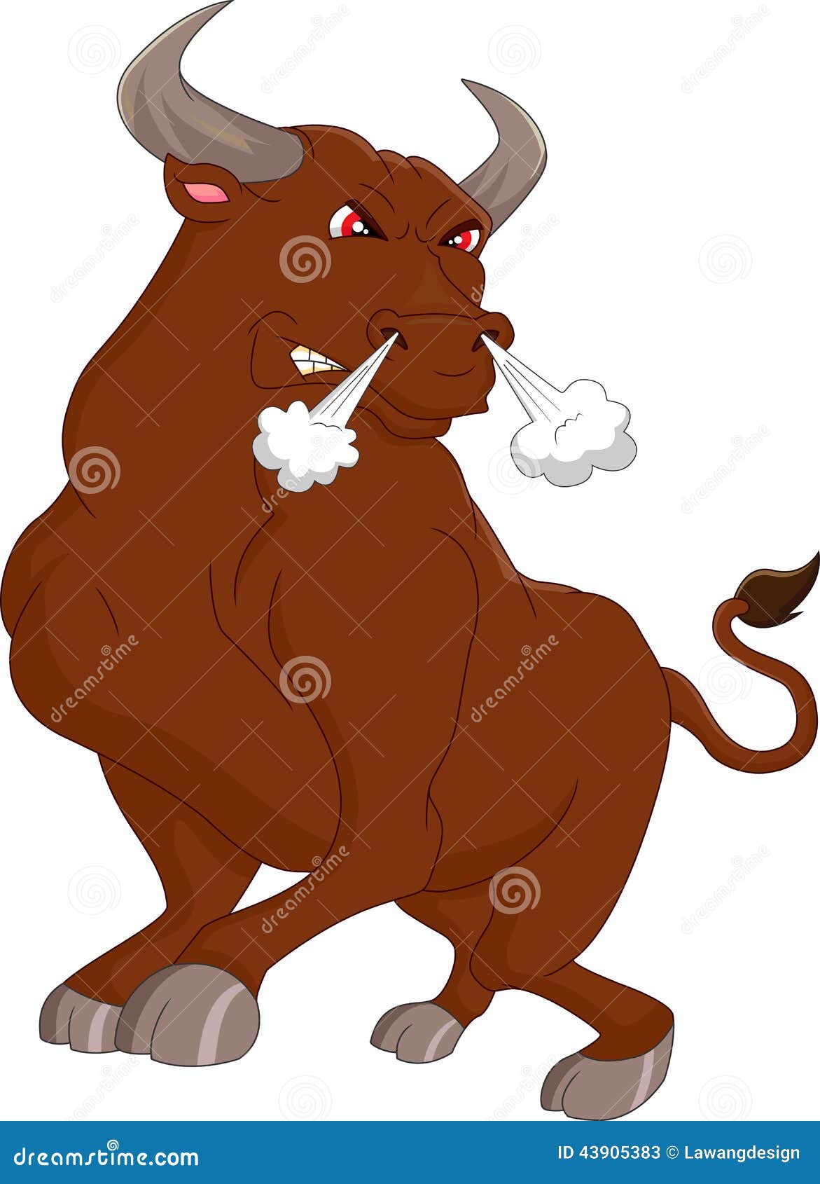 Brown Bull Businessman Cartoon Character Running To Work With Briefcase ...