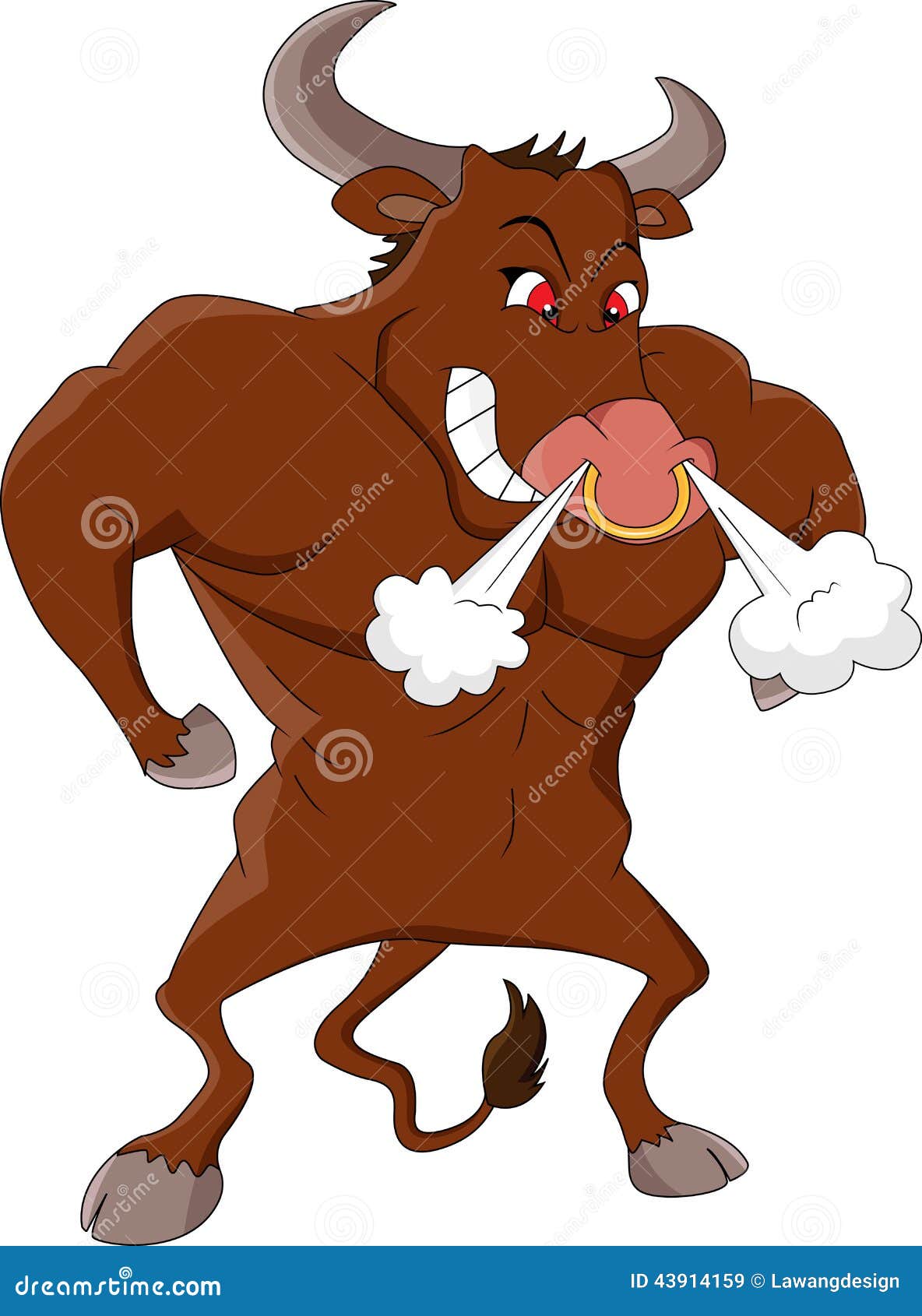 Angry Brown Bull Cartoon Stock Vector - Image: 43914159