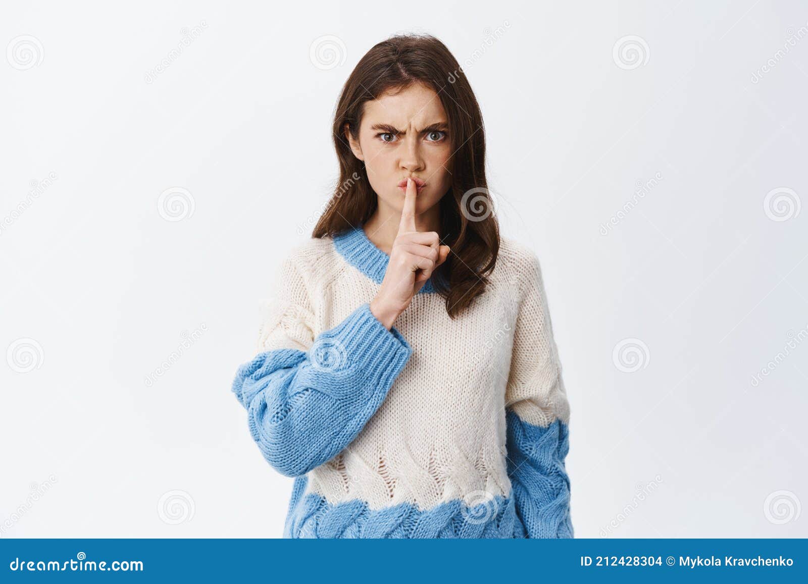 Girl Is Condemning Friend Who Spread Rumors Portrait Of Displeased