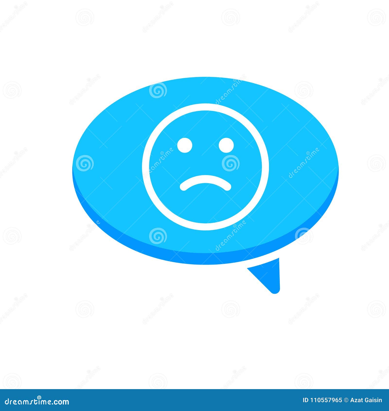 Angry Bubble Chat Dialogue Face Message Sad Icon Stock Vector ...