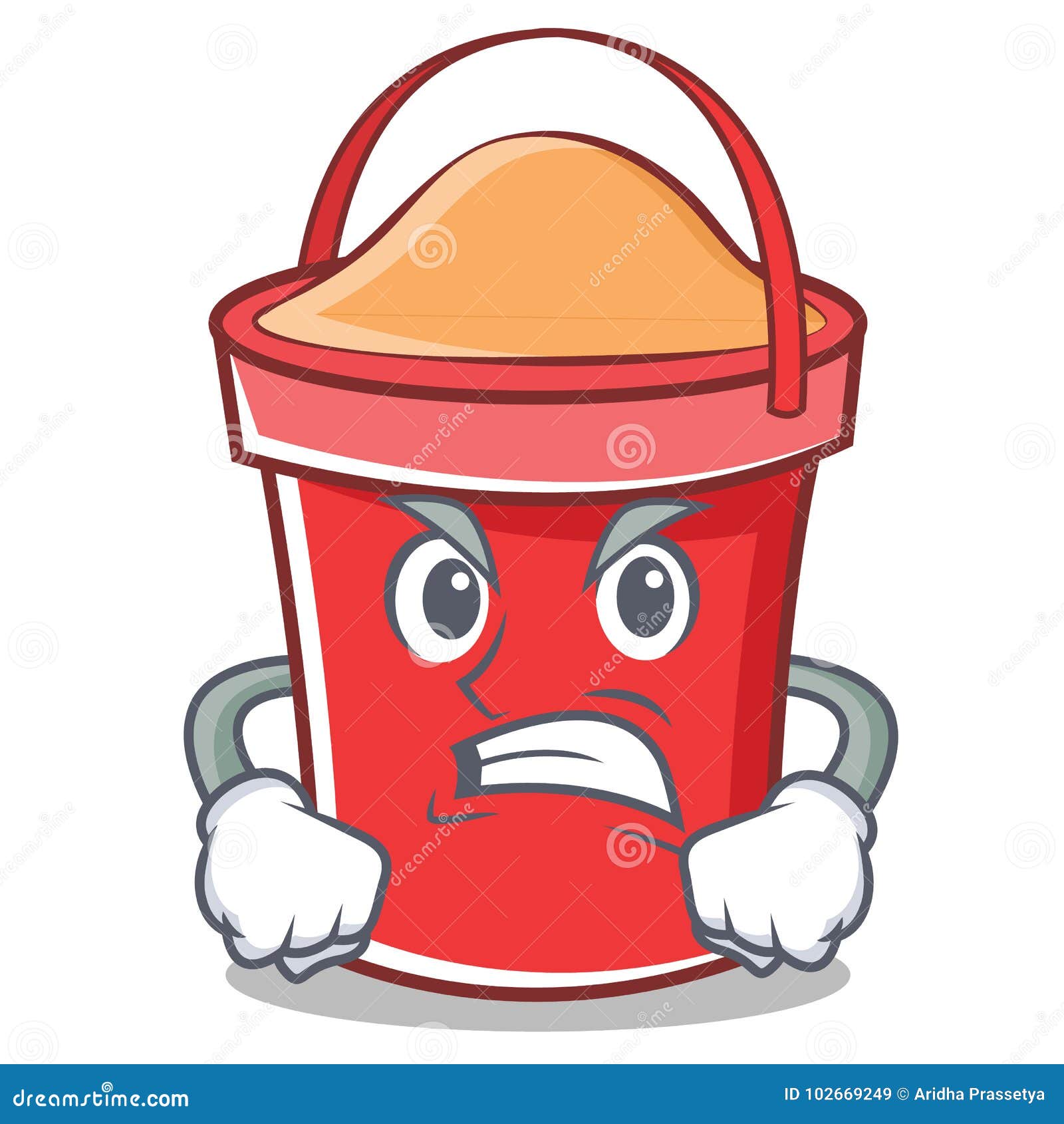 Angry Bucket Character Cartoon Style Stock Vector - Illustration of ...
