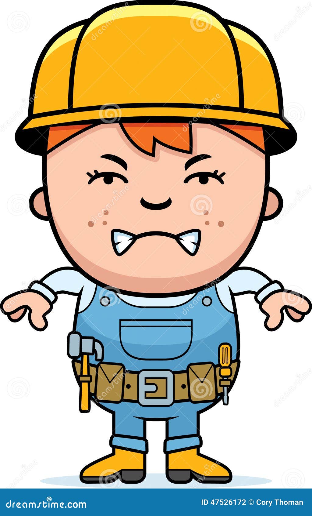Angry Builder Boy stock vector. Illustration of worker - 47526172