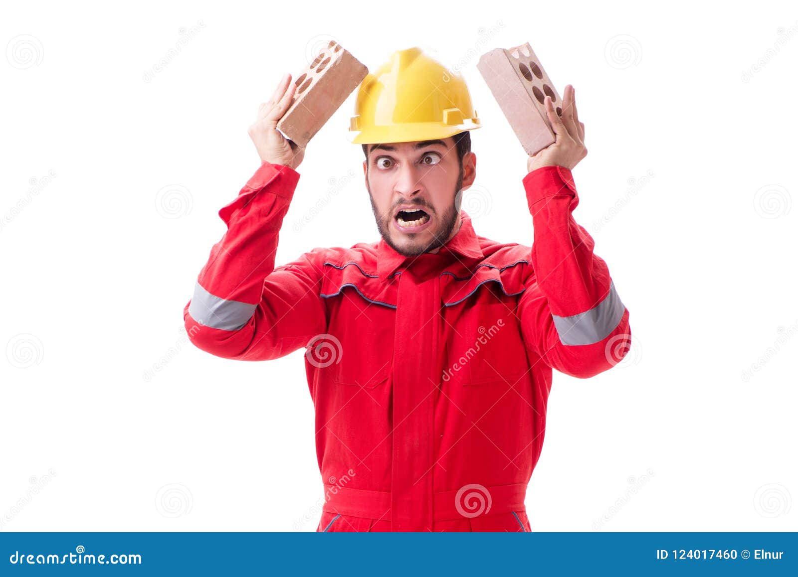 Angry Builder. Incident At A Construction Site. Safety Rules For ...