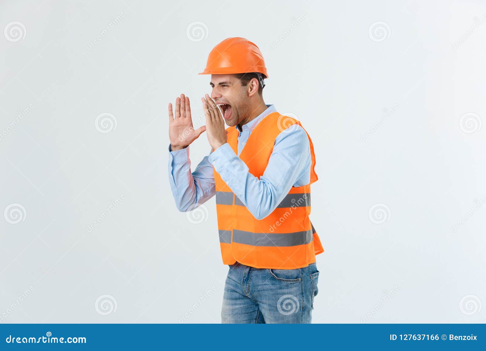 Angry Builder or Constructor Yelling at Somebody As Fury Concept ...