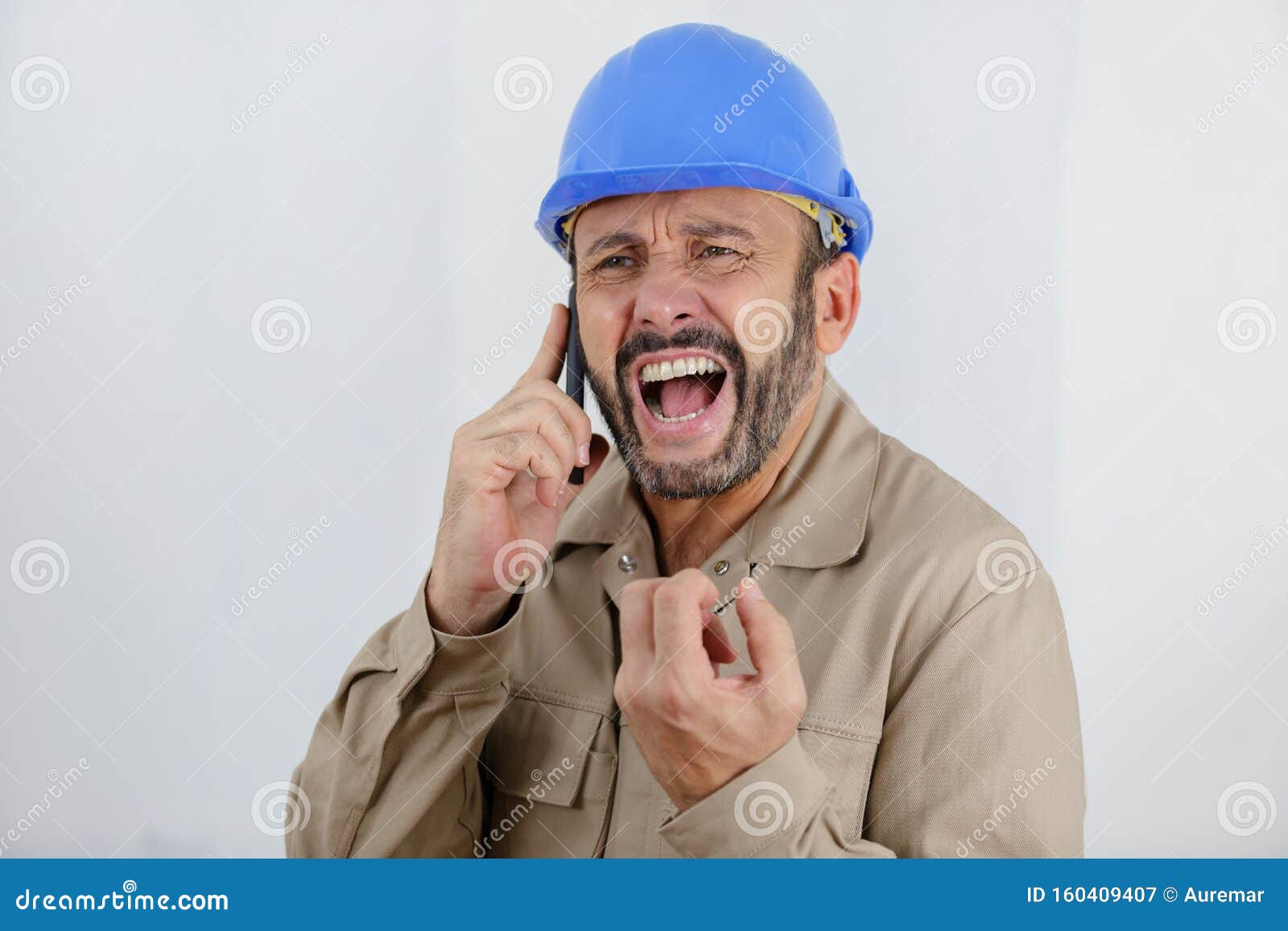 Angry Builder. Incident At A Construction Site. Safety Rules For ...