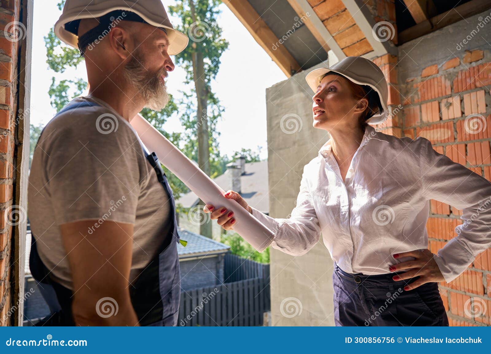 Angry Building Inspector Having Argument with Builder on Development ...