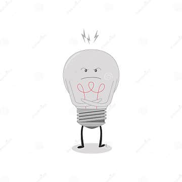 Angry Bulb Light Idea on White Background. Vector Illustration. Stock ...