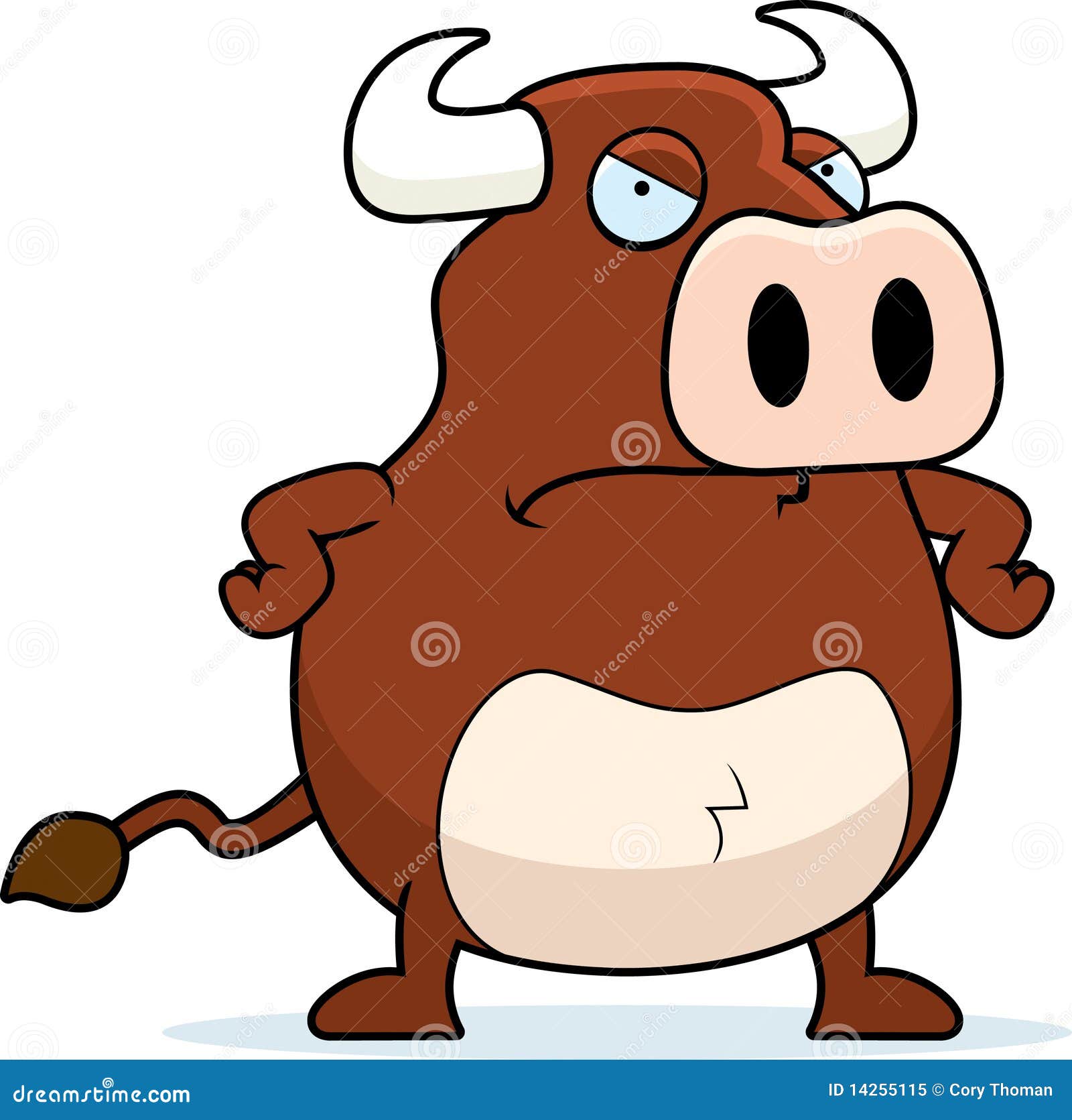 Angry Bull stock vector. Illustration of bull, frown - 14255115