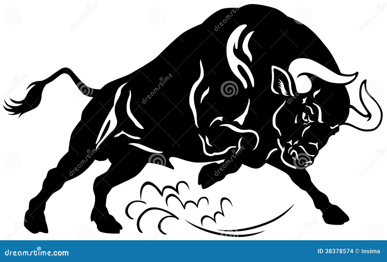 Angry Bull With Cigar. Ferocious Muzzle Cow. Evil Farm Animals Cartoon ...