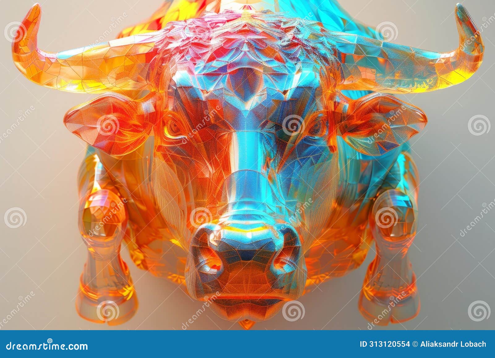 An Angry Bull on an Abstract Colorful Background. Illustration Stock ...