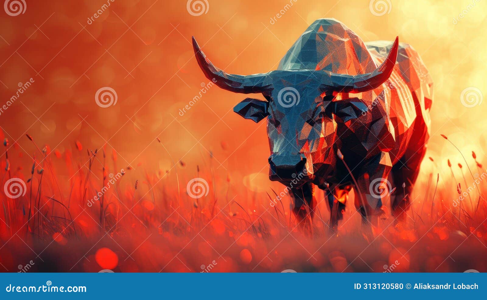An Angry Bull on an Abstract Colorful Background. Illustration Stock ...