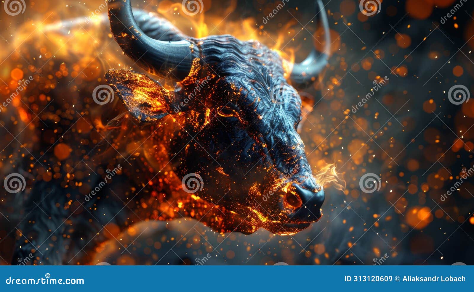 An Angry Bull on an Abstract Colorful Background. Illustration Stock ...