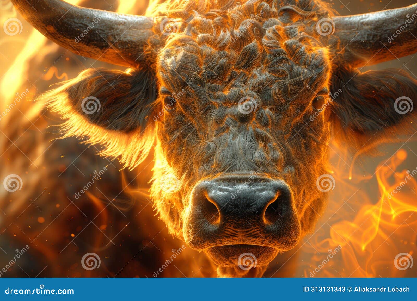An Angry Bull on an Abstract Colorful Background. Illustration Stock ...
