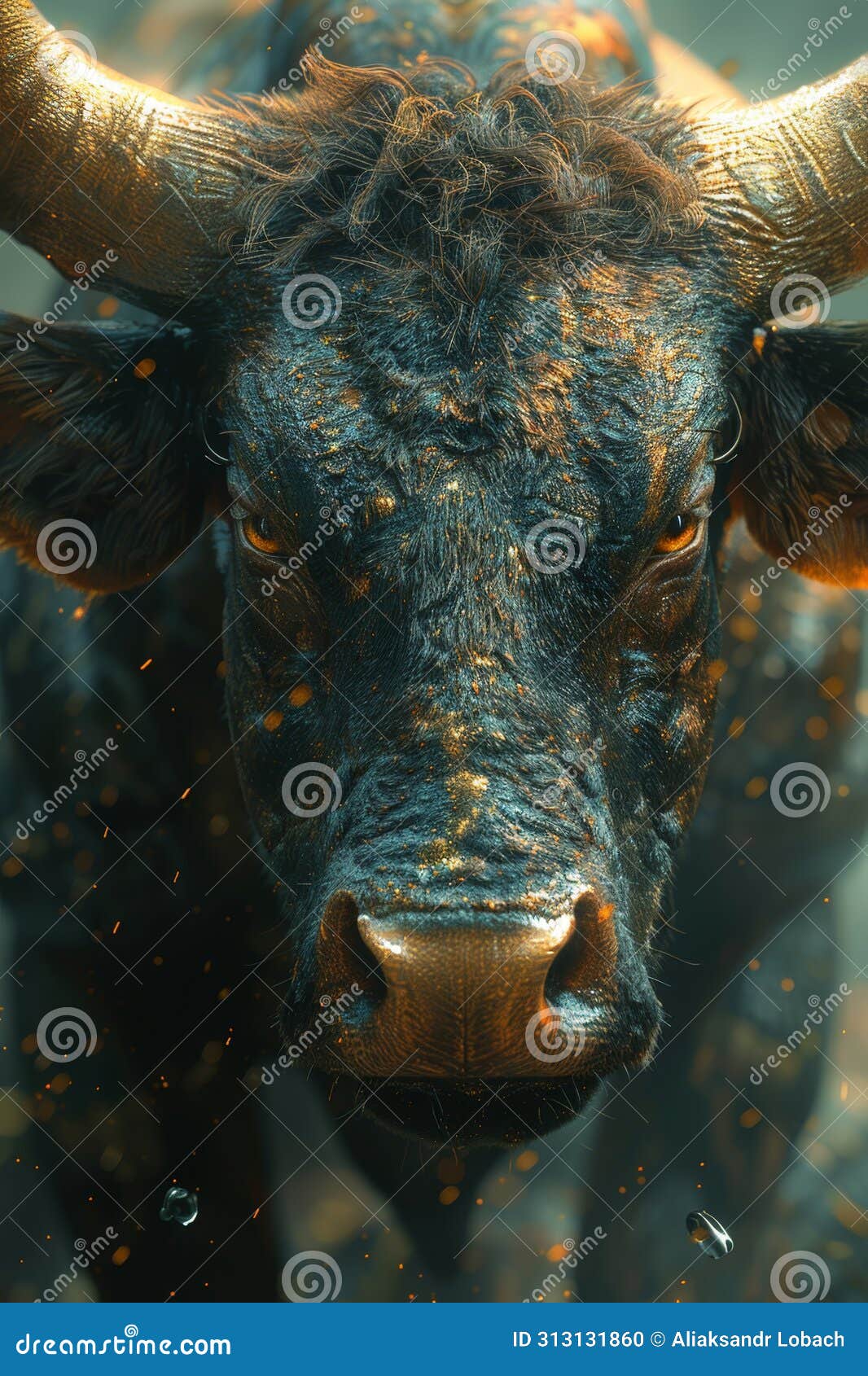 An Angry Bull on an Abstract Colorful Background. Illustration Stock ...