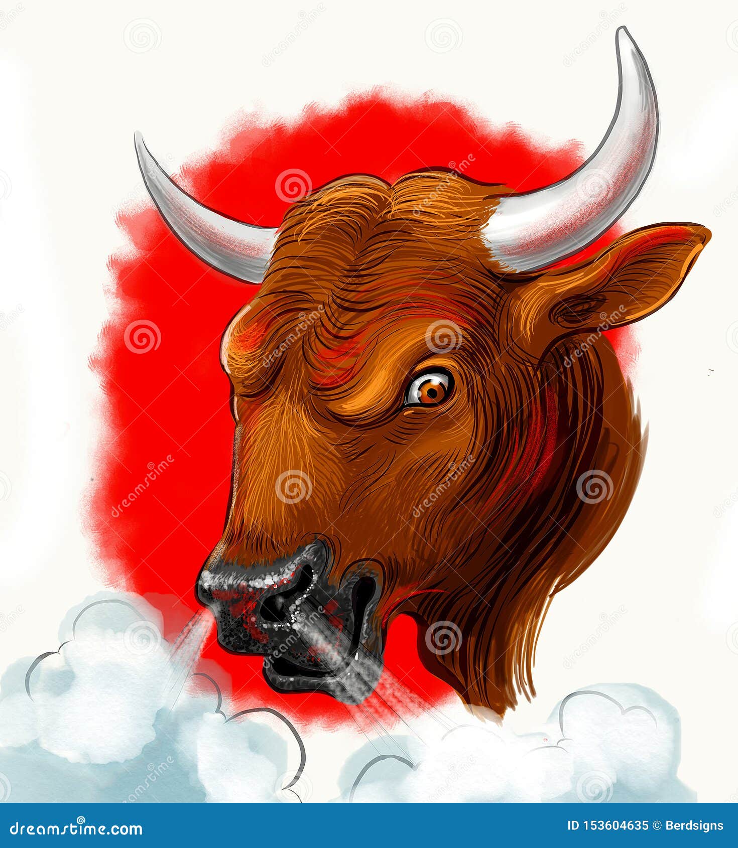 Angry bull stock illustration. Illustration of angry - 153604635