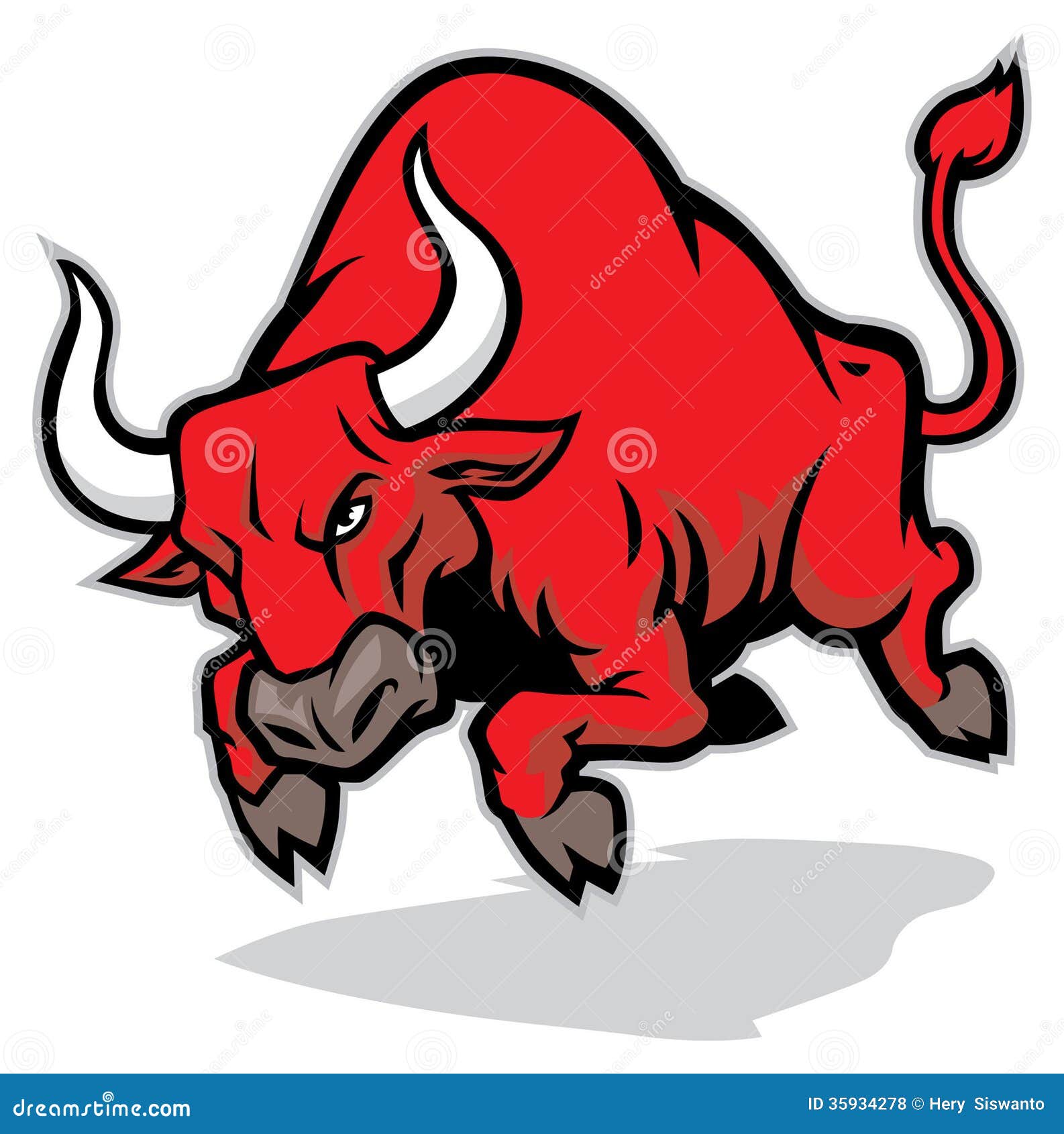 Angry bull attack stock vector. Illustration of aggressive - 35934278