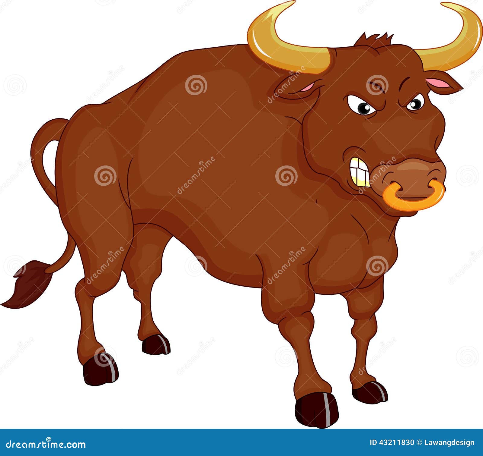Angry bull cartoon stock vector. Illustration of charge - 43211830