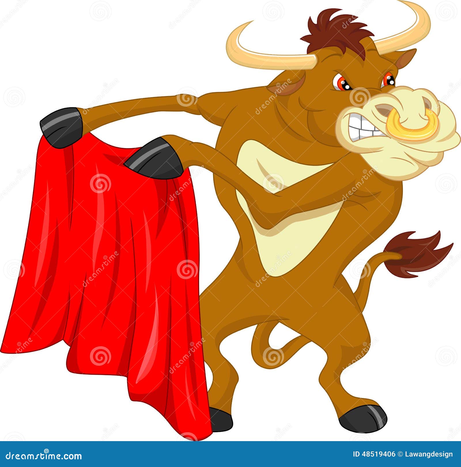 Angry bull cartoon stock vector. Illustration of astrological - 48519406