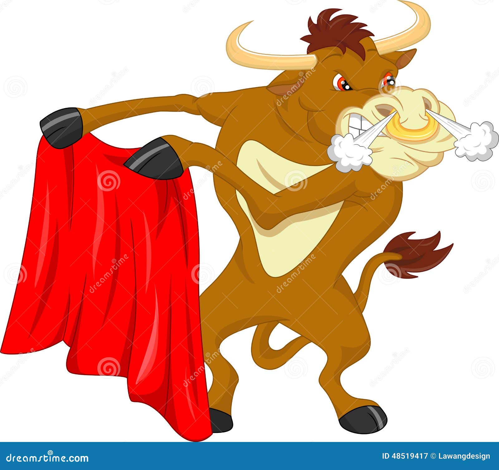 Angry bull cartoon stock vector. Illustration of matador - 48519417