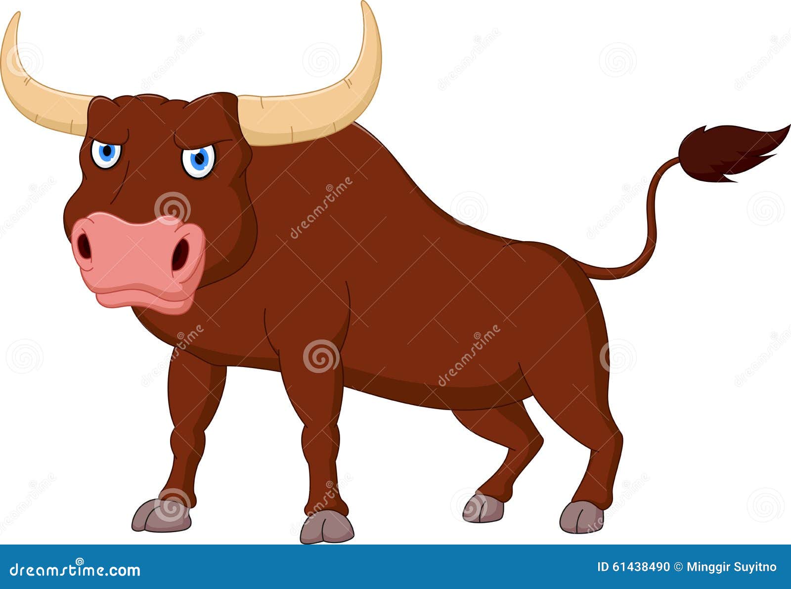 Angry bull cartoon stock vector. Illustration of power - 61438490