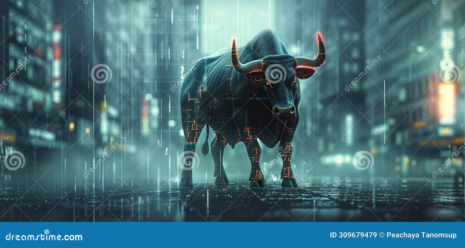 An Angry Bull is Depicted Engaging in Trading Activities with a ...