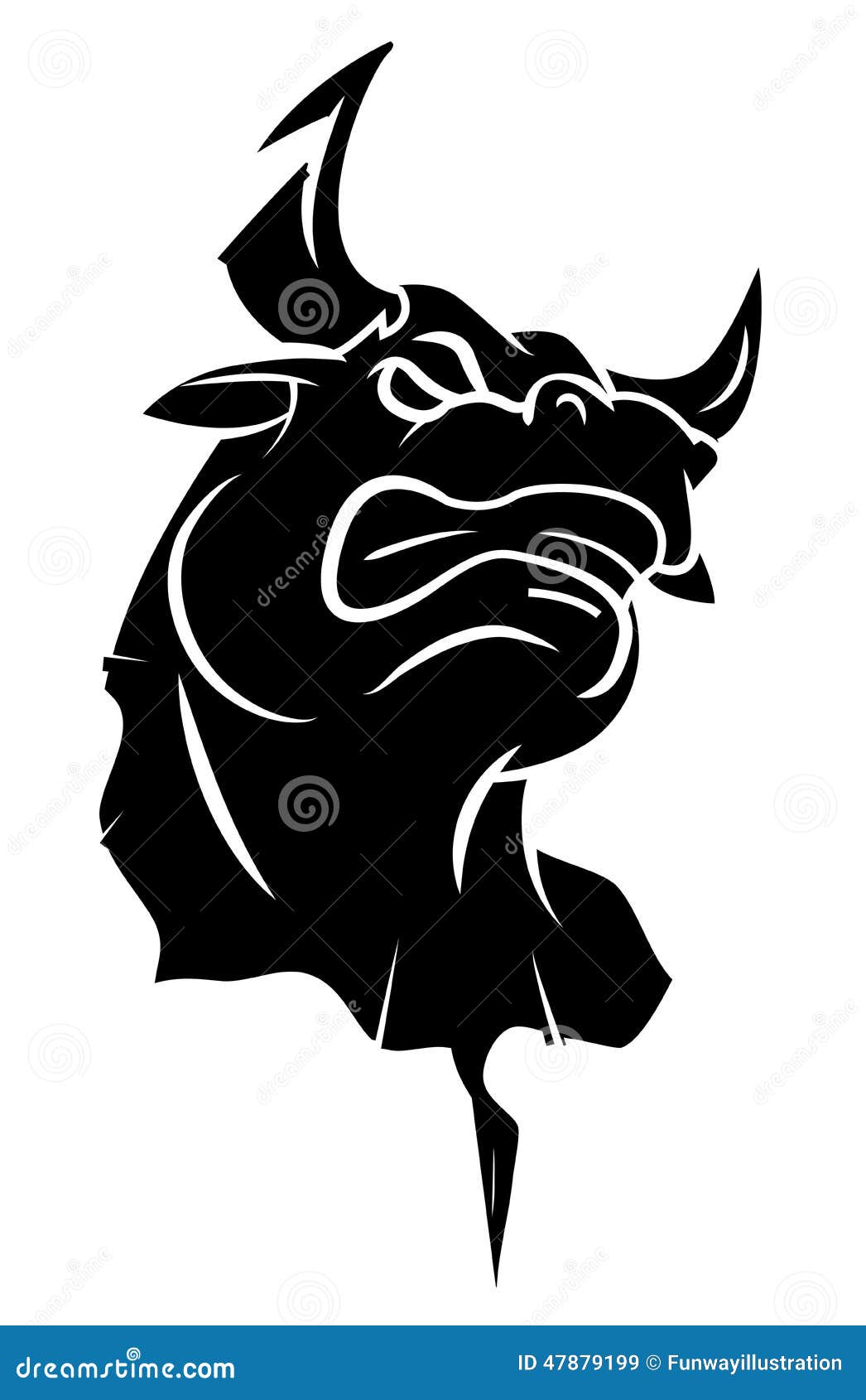 Angry bull stock vector. Illustration of design, cartoon - 47879199