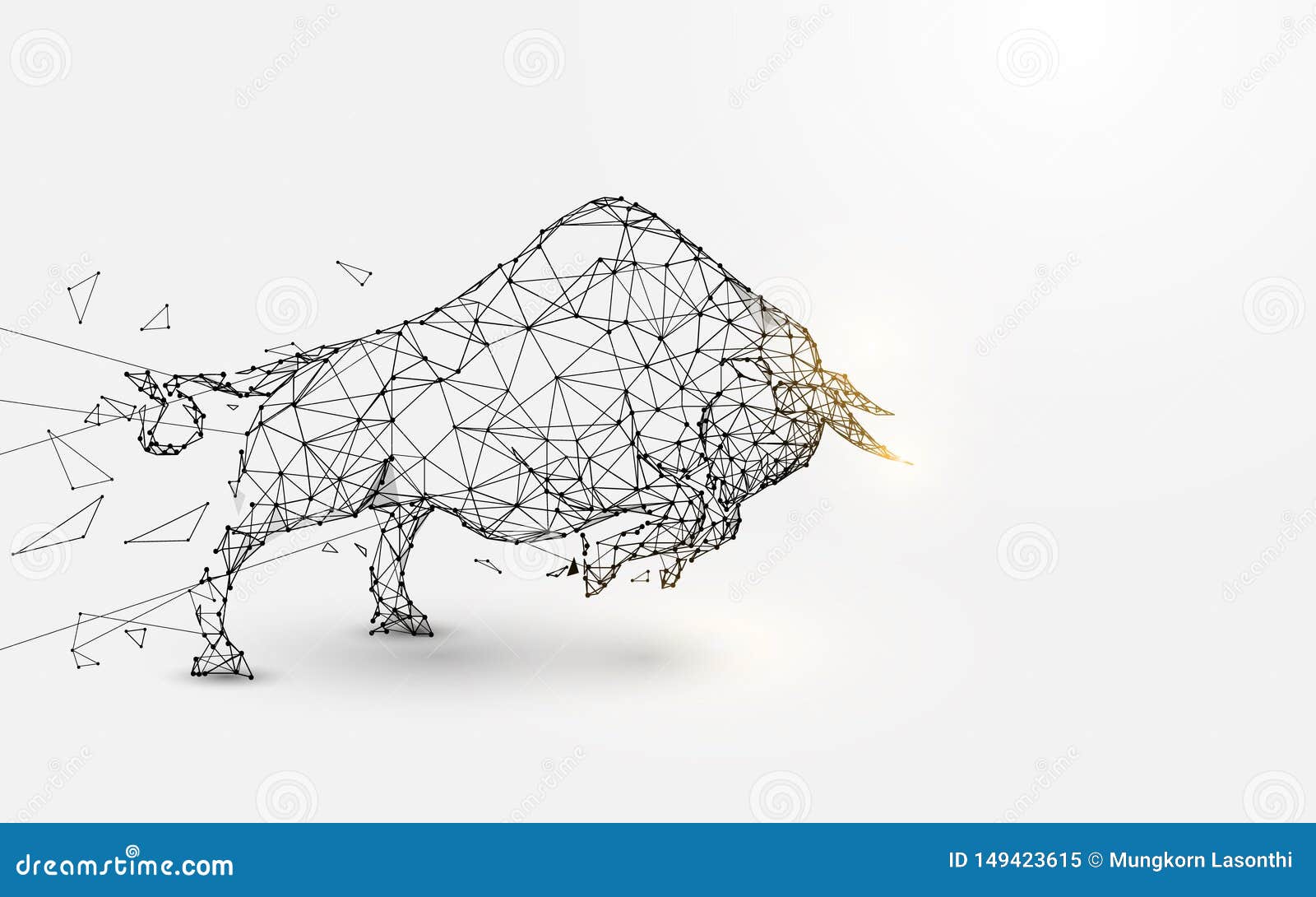 Angry Bull. Lines, Triangles and Particle Style Design Stock Vector ...