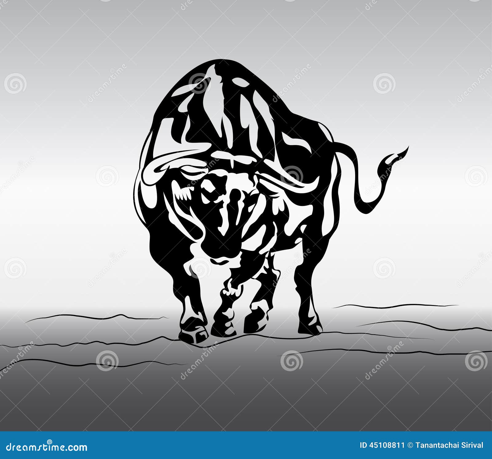 Angry bull vector stock vector. Illustration of market - 45108811