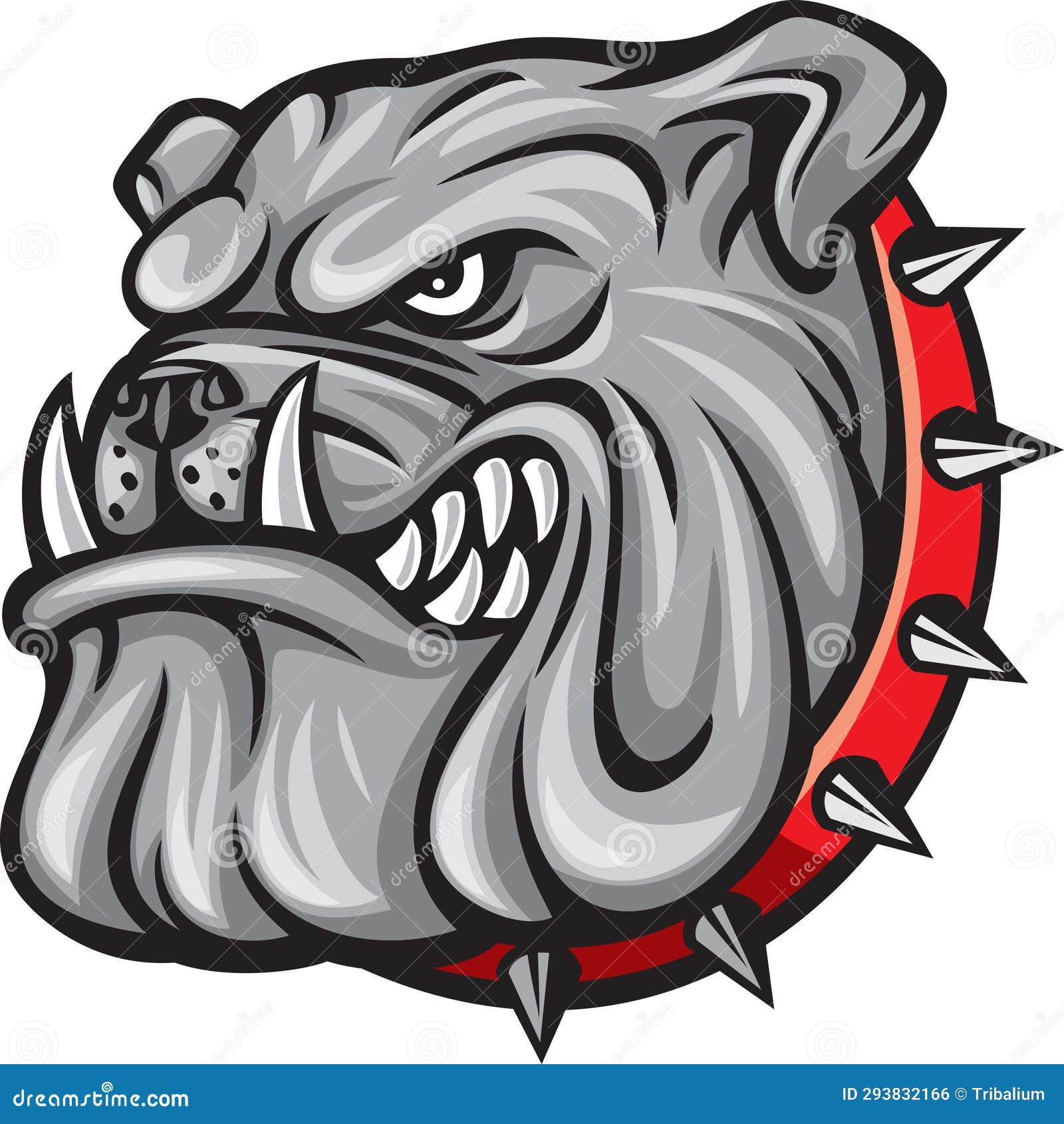 Angry Bulldog Face Color Vector Stock Vector - Illustration of graphic ...