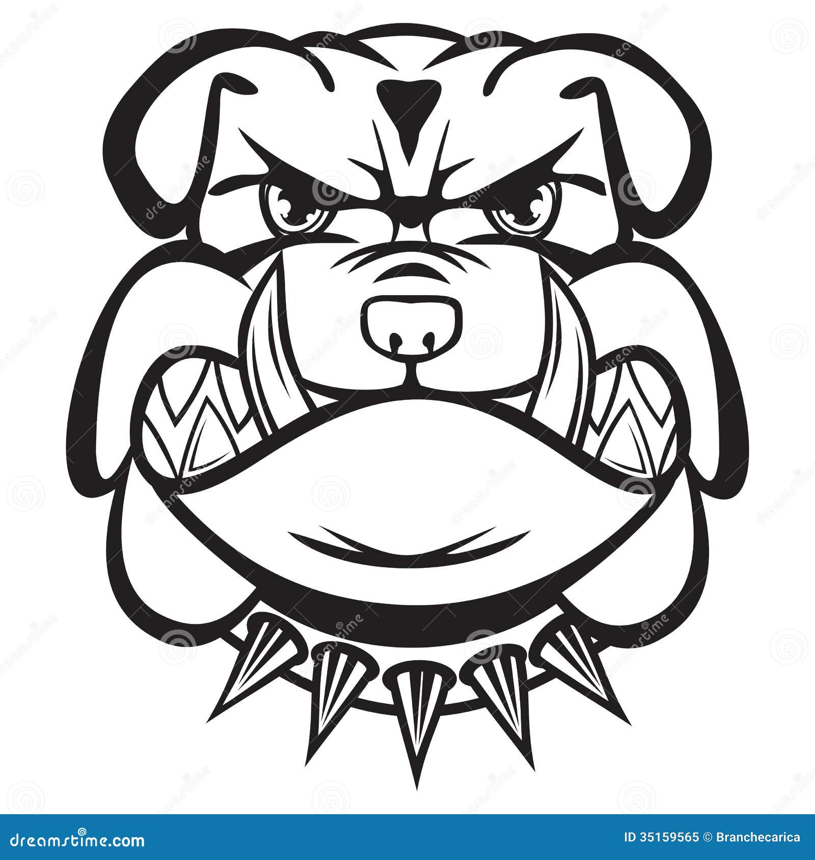 Angry Bulldog Face Profile View Vector Realistic Illustration ...
