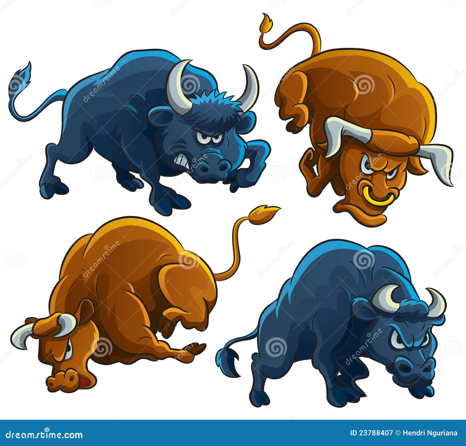 Angry Bulls stock vector. Illustration of bull, upset - 23788407