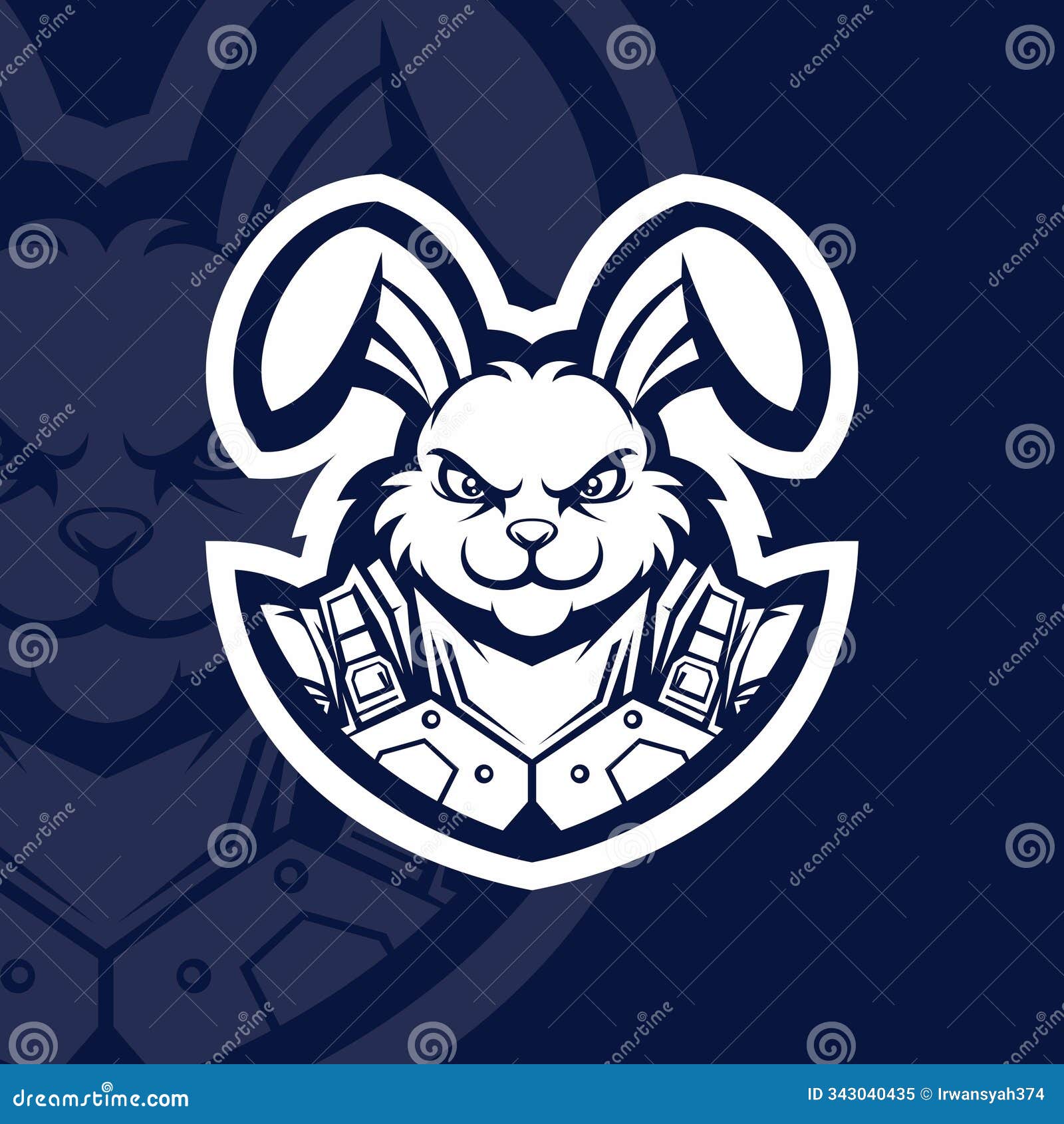 Angry Bunny Mascot Esport Logo Character Kawaii Vector Illustration ...