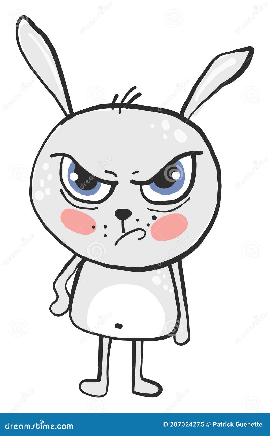 Angry Bunny Mascot Esport Logo Character Kawaii Vector Illustration ...