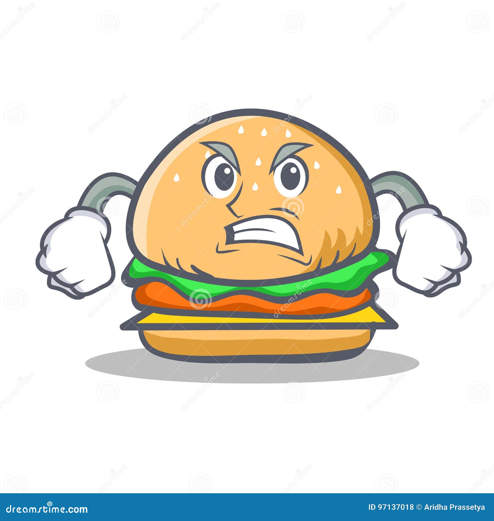 Angry Burger Character Fast Food Stock Vector - Illustration of ...