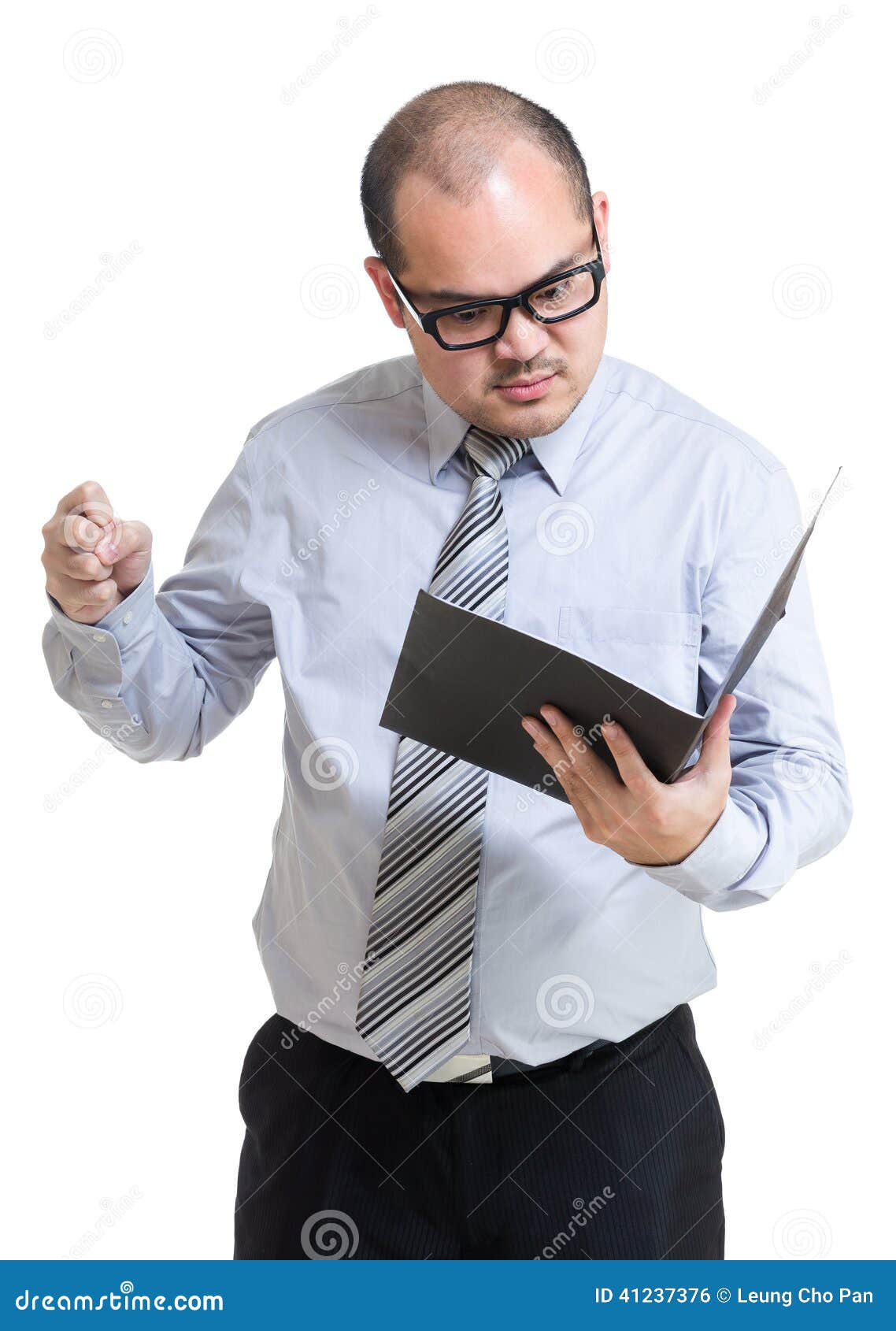 Angry Business Man Look at Report Stock Photo - Image of middle, asian ...
