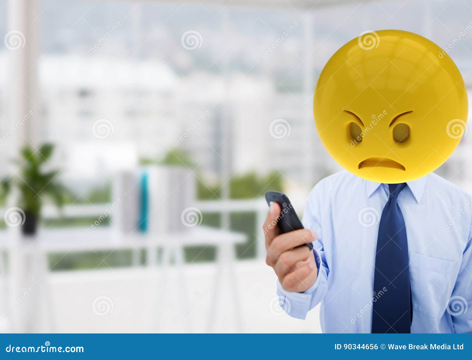 Angry Business Man because a Message. Emoji Face Stock Illustration ...