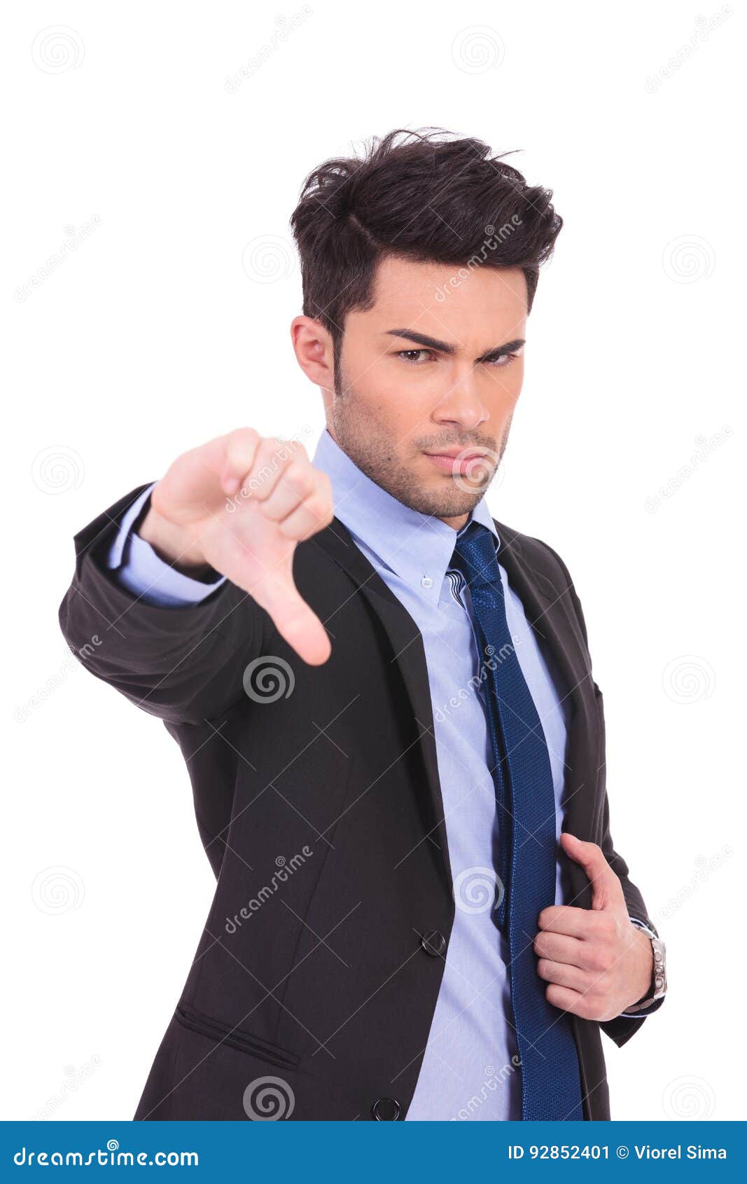 Angry Business Man Miking the Thumbs Down Gesture Stock Image - Image ...
