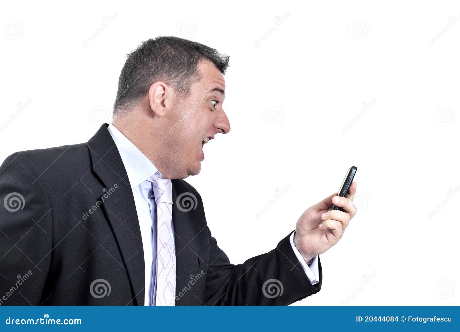 Angry Business Man Shouting To a Mobile Phone Stock Photo - Image of ...